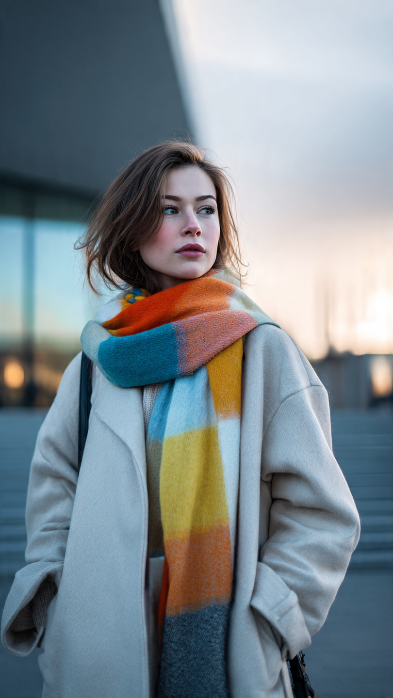 25 Winter Outfit Ideas With Colorful Scarves That Instantly Elevate ...
